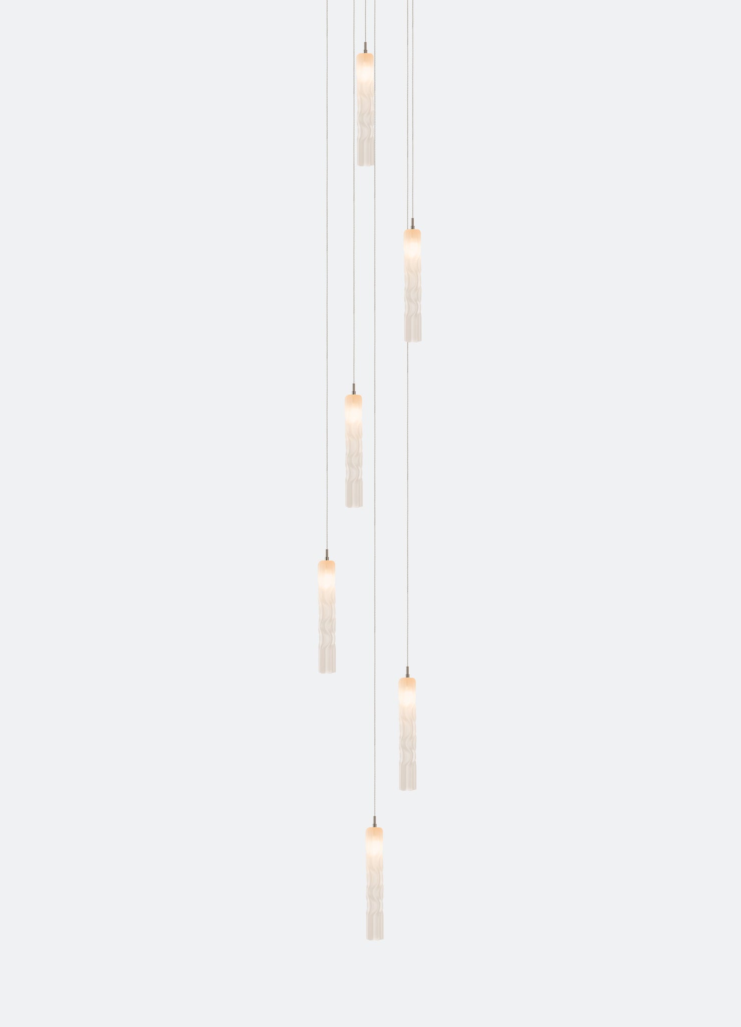Modern & Elegant Glass Blown Hand Twisted Tubes Multi-Pendant Lighting ...