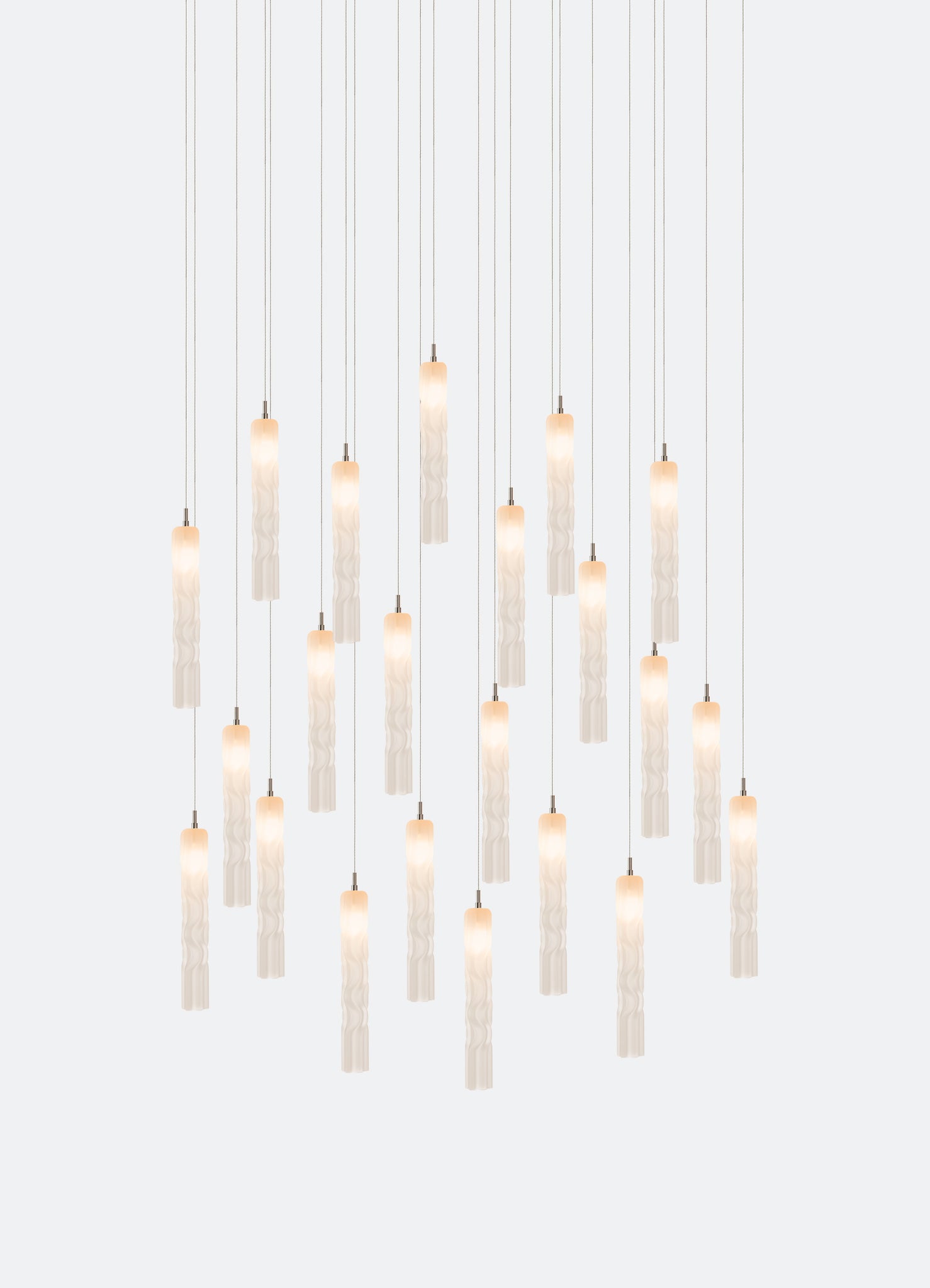 Modern Glass Blown Hand Twisted Tubes Multi-Pendant Chandelier – Shakúff
